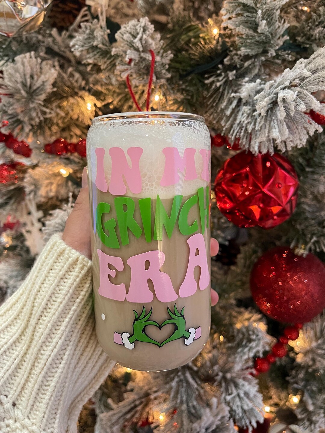 In My Grinch Era Libby Glass Can, Christmas Libby Cup, Grinchmas, Merry ...
