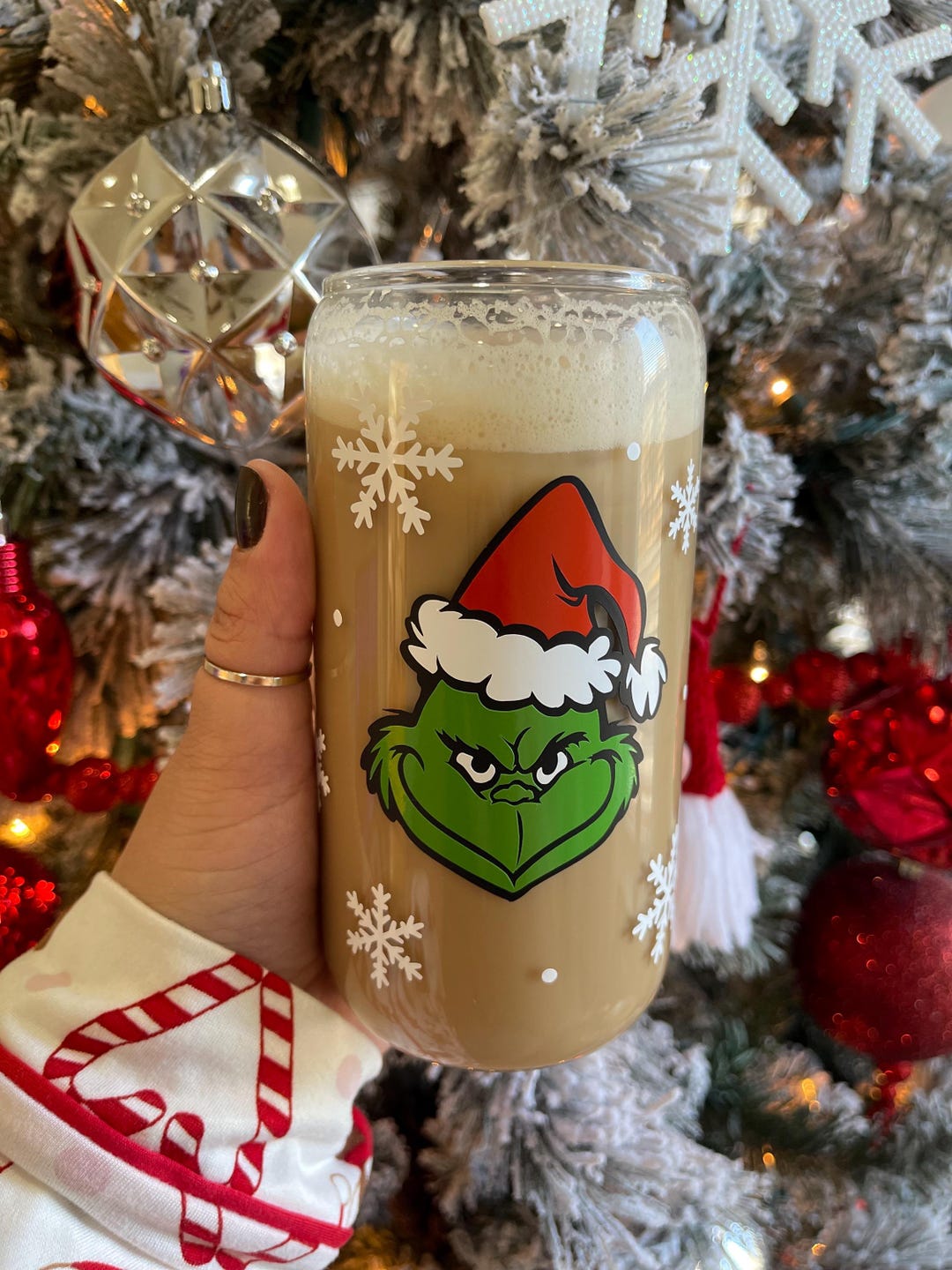 Merry Grinchmas Libby Glass Can, Christmas Libby Cup, Grinch, Grinchmas ...