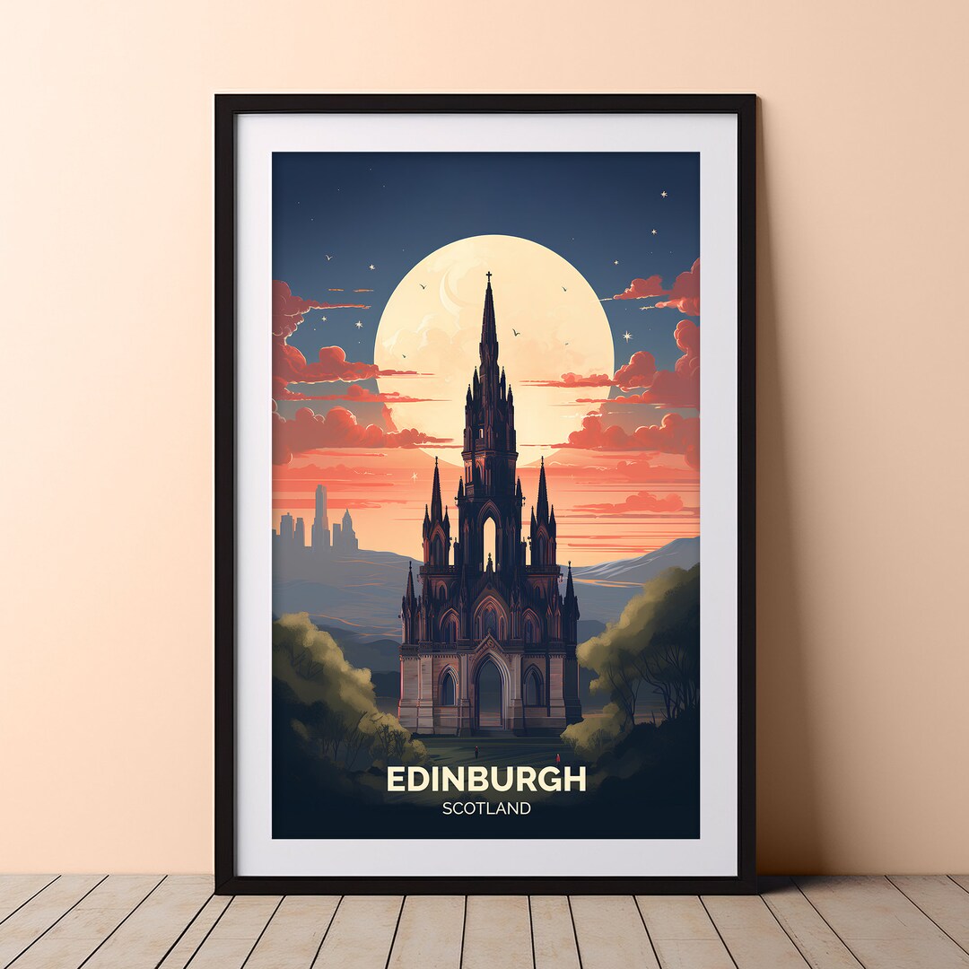 Edinburgh Travel Poster Edinburgh Poster Print Wall Art Digital ...