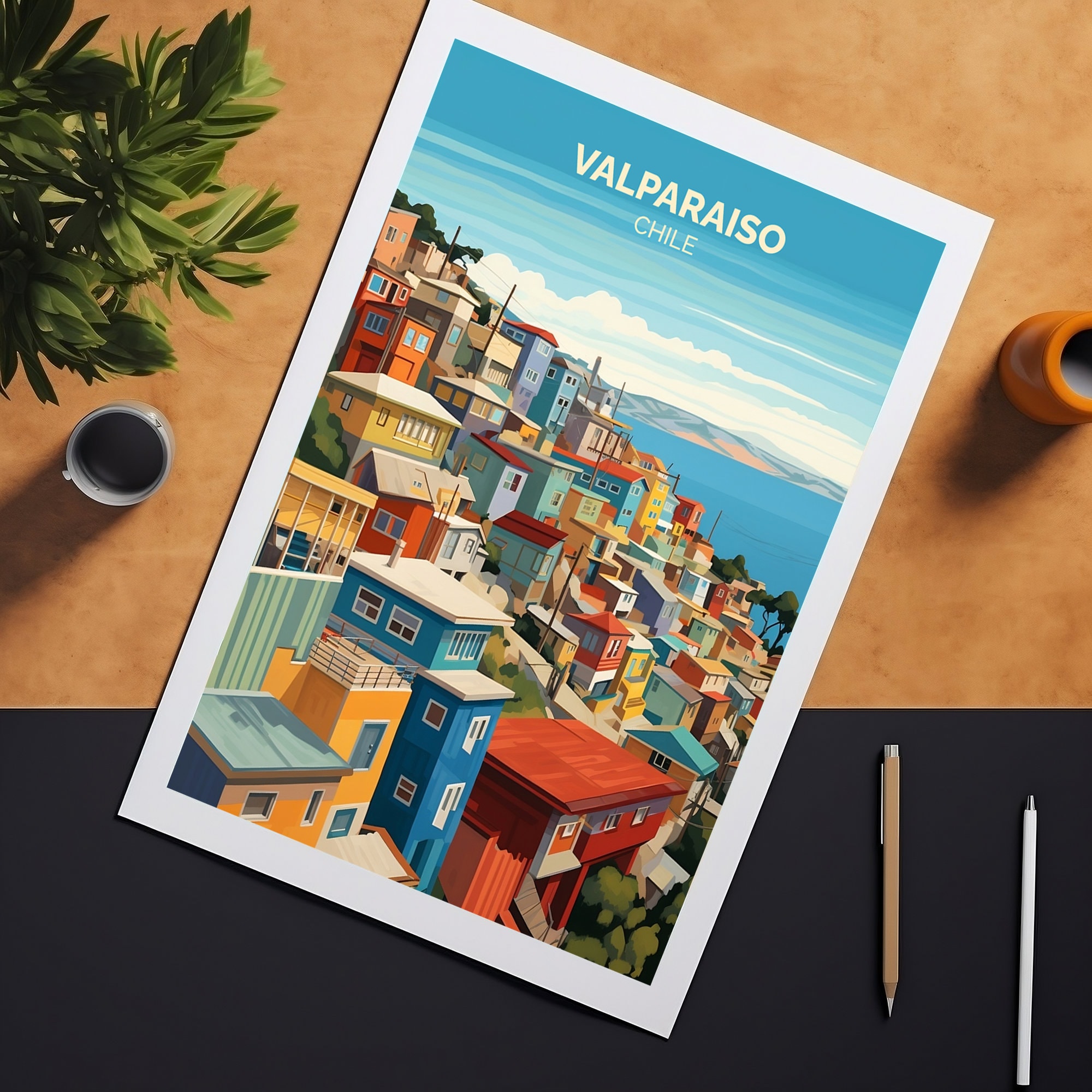 Valparaiso Poster, Valparaiso Art Print, Chile Travel Poster ...