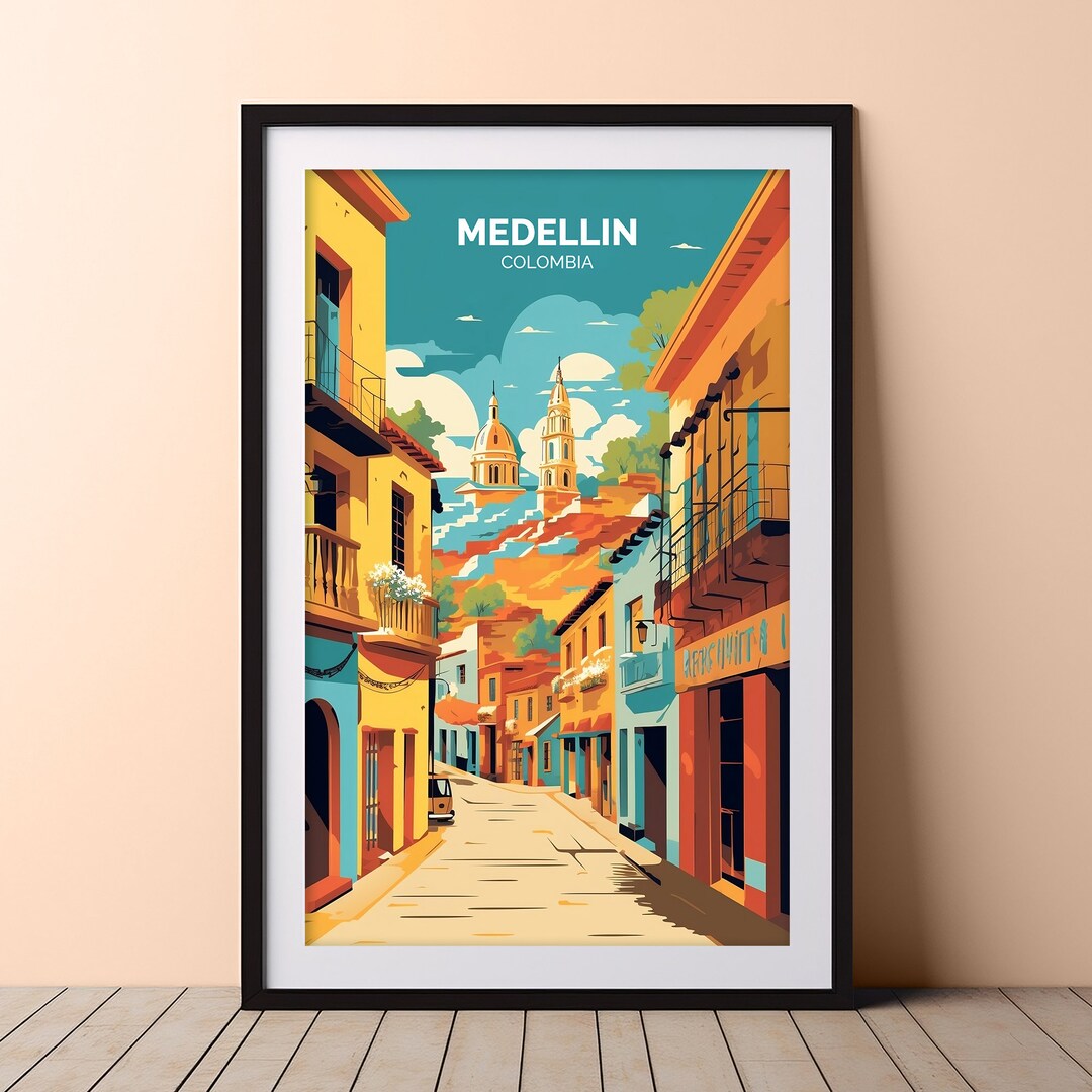 Medellin Travel Poster, Medellin Wall Art Poster, South America Travel ...