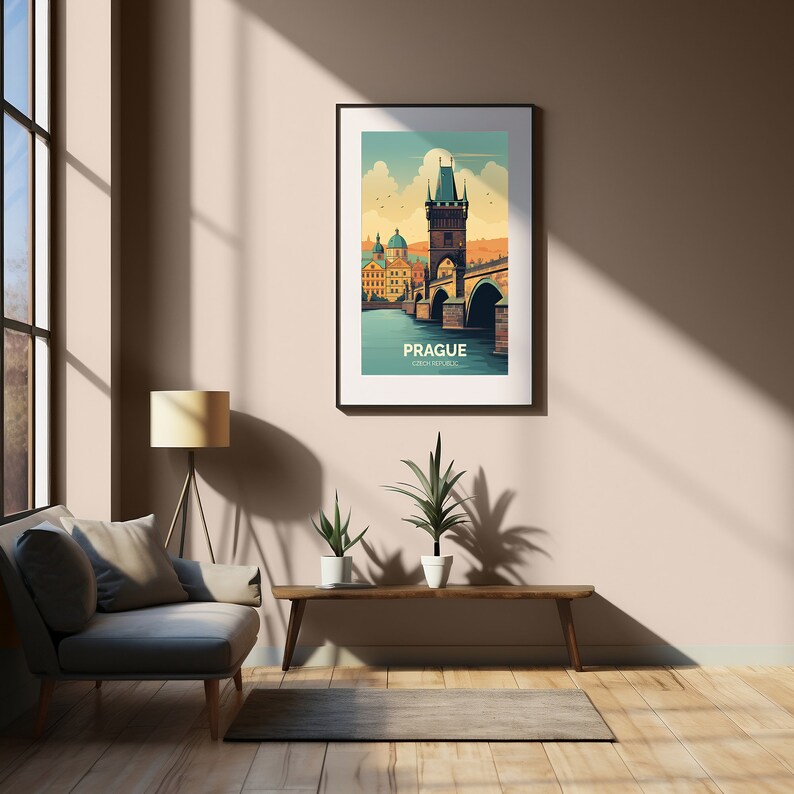 Prague Travel Poster Prague Travel Print Prague Poster Wall Art Czech ...