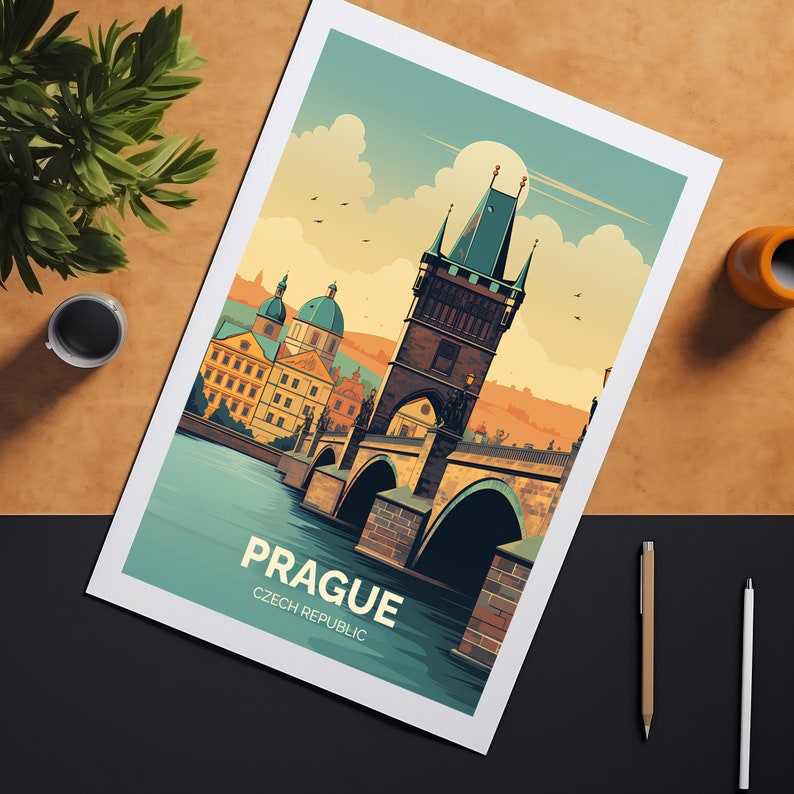 Prague Travel Poster Prague Travel Print Prague Poster Wall Art Czech ...