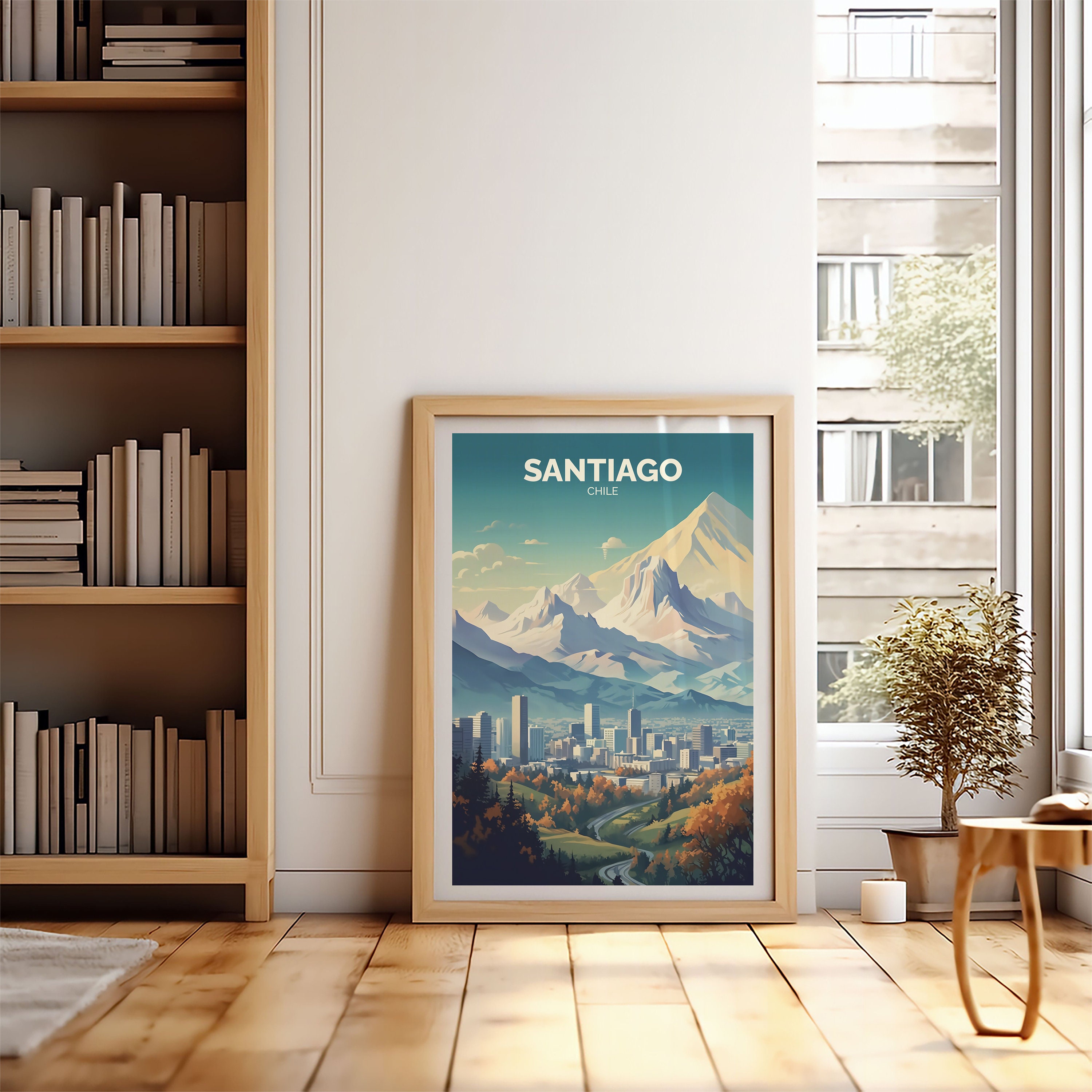 Santiago Chile Poster Santiago Wall Art Print Chile Travel Poster ...