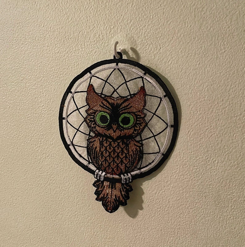 Owl Dream Catcher. A Digital Download for Machine Embroidery of a FSA ...