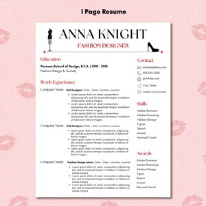 Modern Resume Template | Fashion Career Resume | ATS Friendly Resume ...
