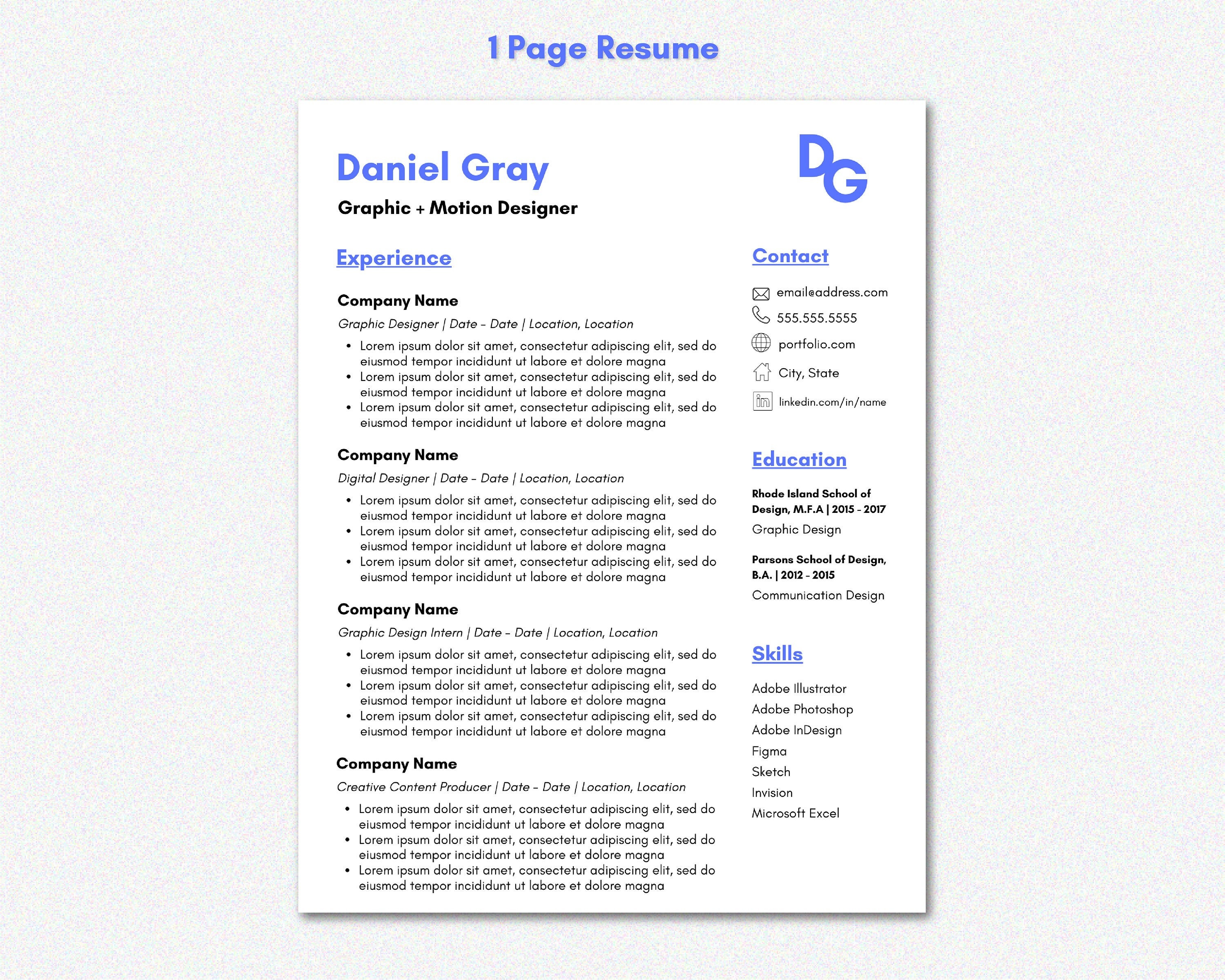 Modern Resume Template | ATS Friendly Resume | Tech Resume Template - Etsy