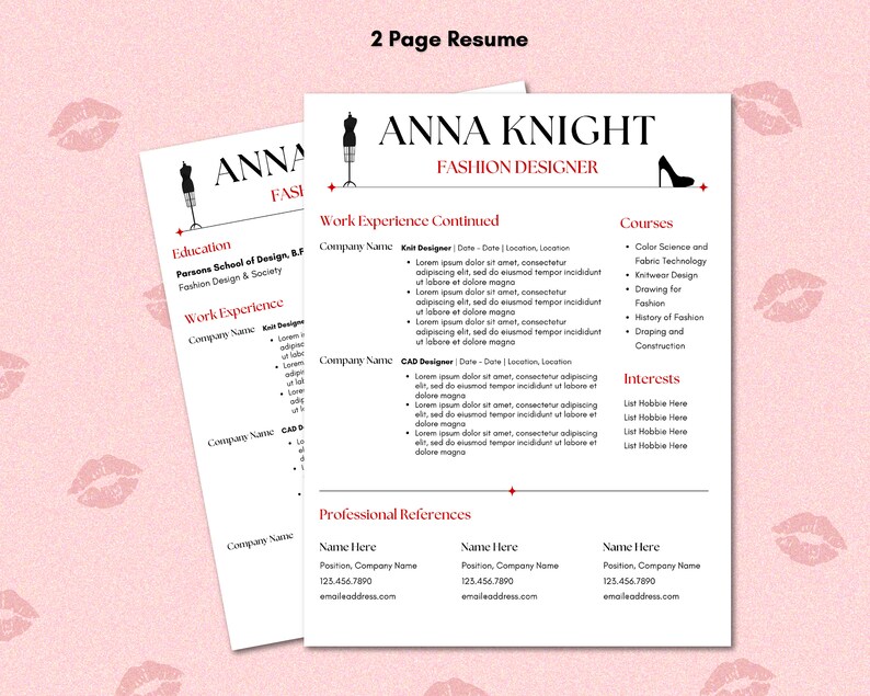 Modern Resume Template | Fashion Career Resume | ATS Friendly Resume ...