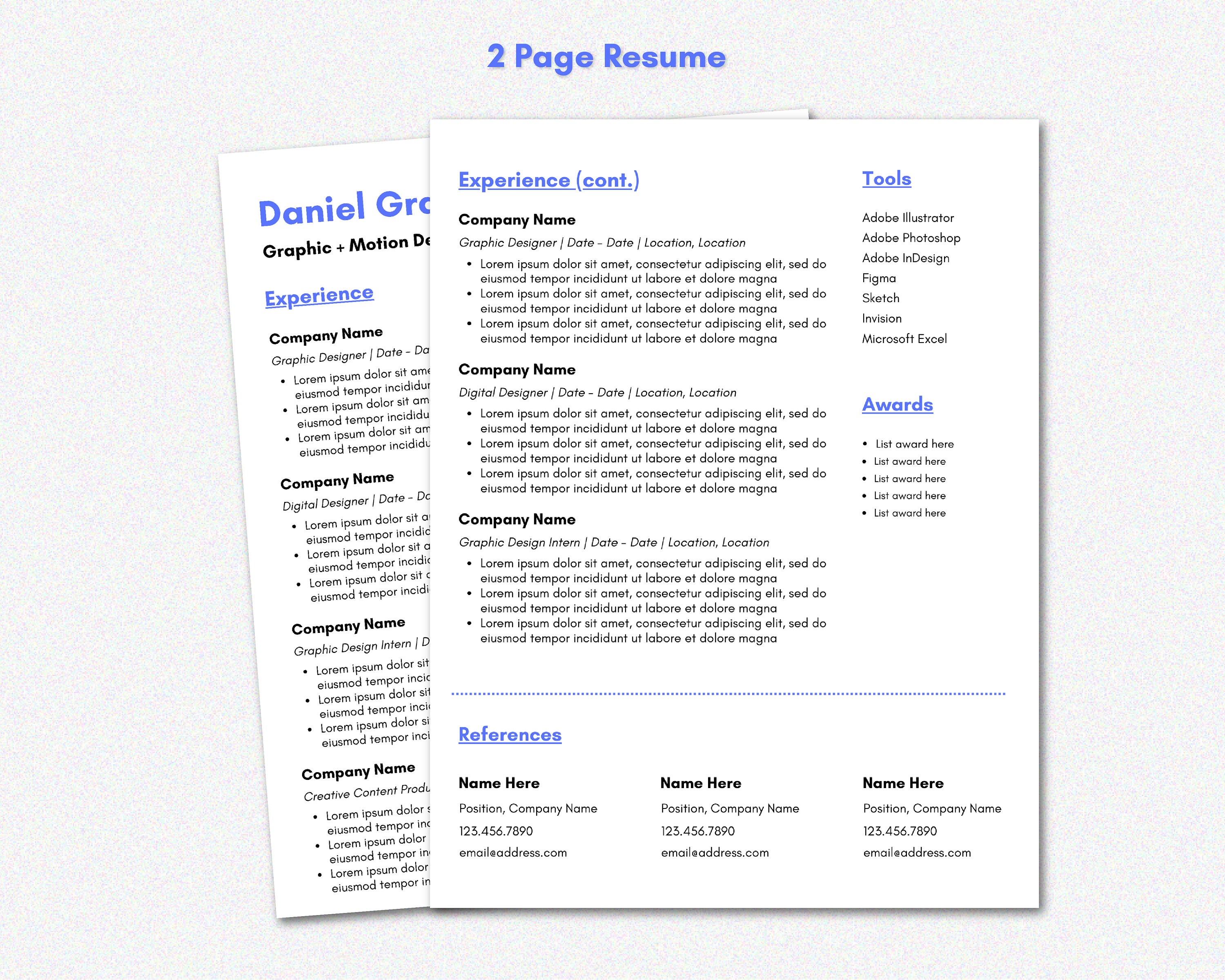 Modern Resume Template | ATS Friendly Resume | Tech Resume Template - Etsy