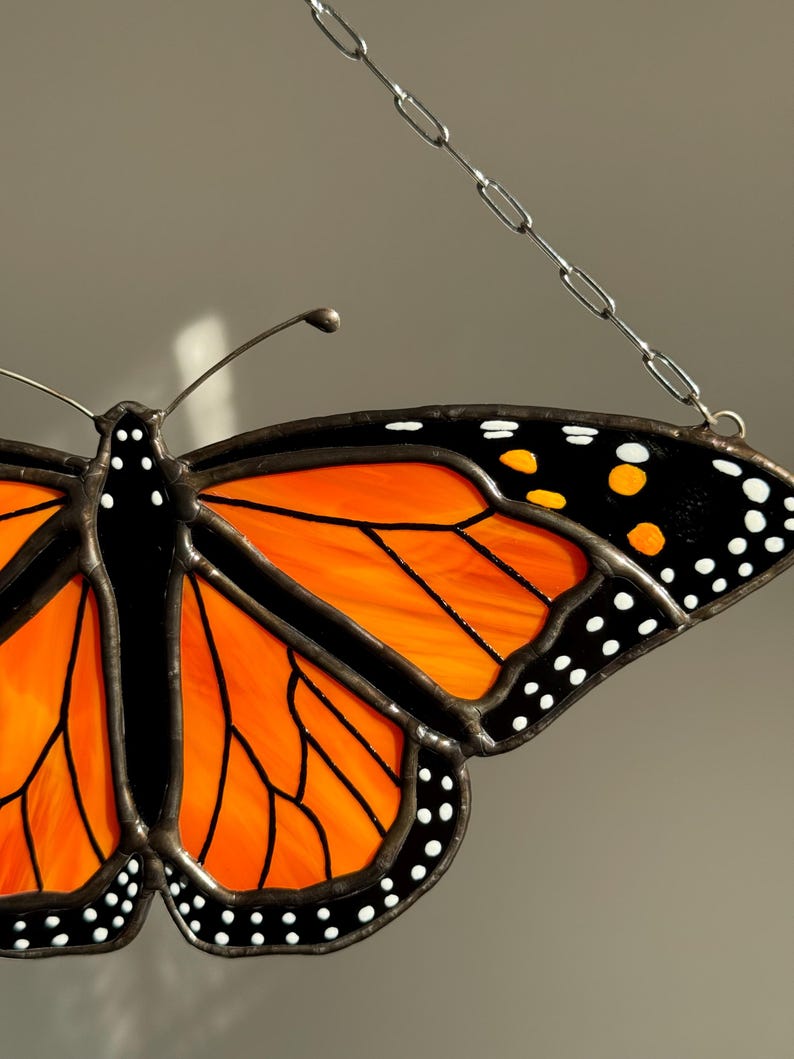 Monarch Butterfly Stained Glass - Handmade Glass Art - Window ...