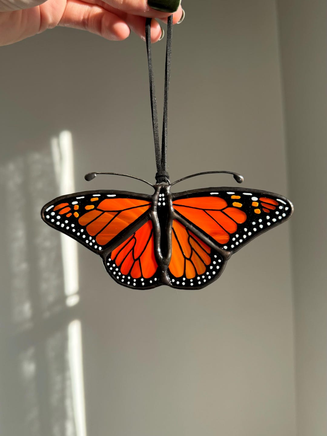 Monarch Butterfly Stained Glass - Handmade Glass Art - Mini Window ...