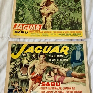 Complete Set of 8 Lobby Cards for Jaguar Starring Sabu - 1956 - Etsy