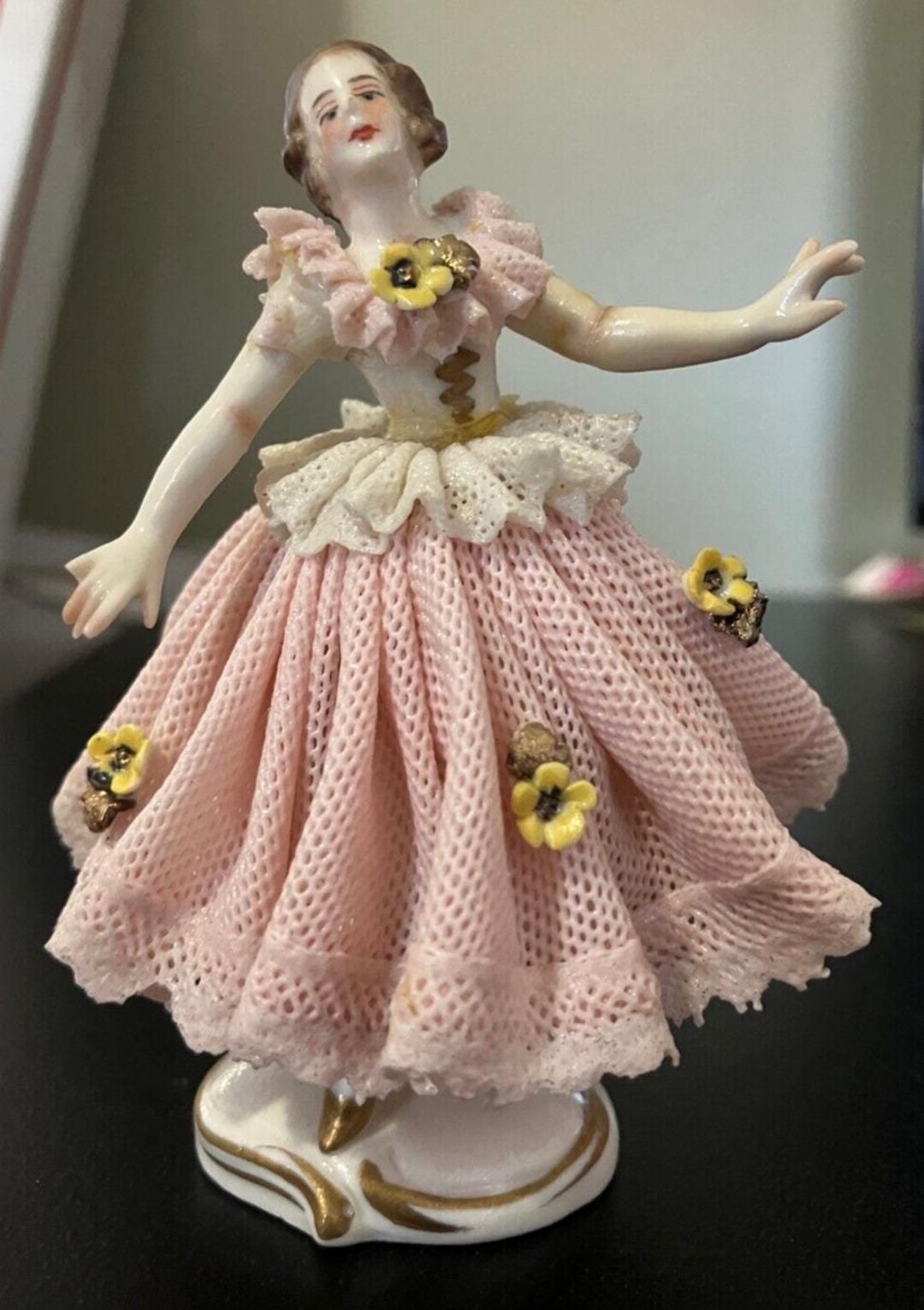 Antique/vintage Dresden Lace Dancing Lady Figurine - READ - Etsy