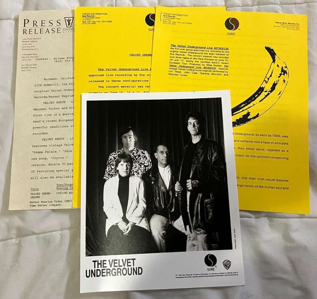 Vintage Velvet Underground Press Kit for Their Live 1993 Album – Sire ...