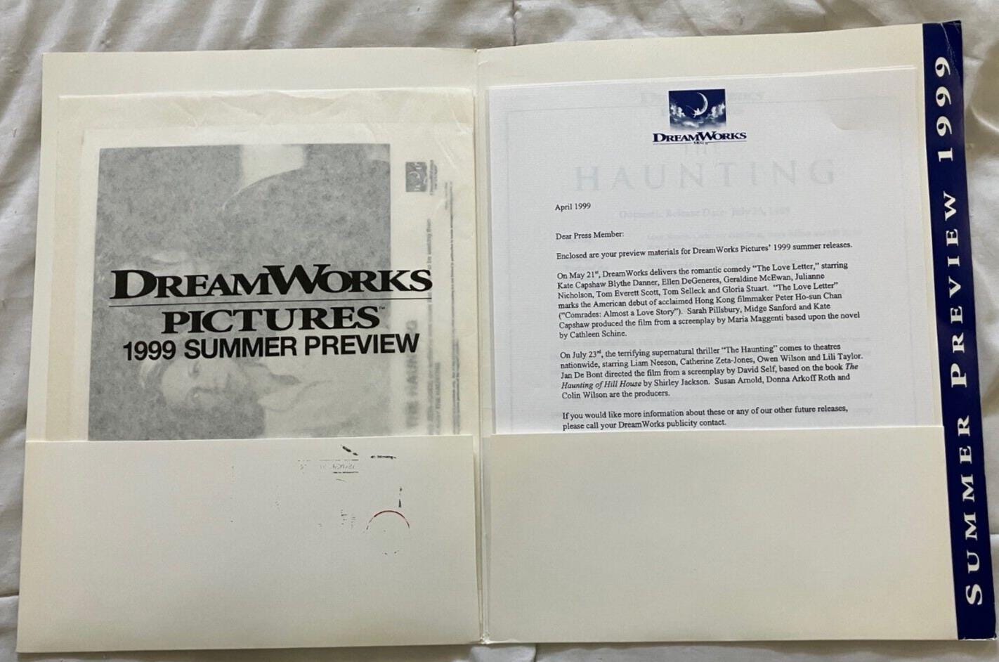 Dreamworks Pictures 1999 Summer Preview Press Kit - Etsy
