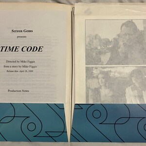 Time Code Press Kit – 2000 - Salma Hayek, Stellan Skarsgård, Jeanne Tripplehorn - Etsy