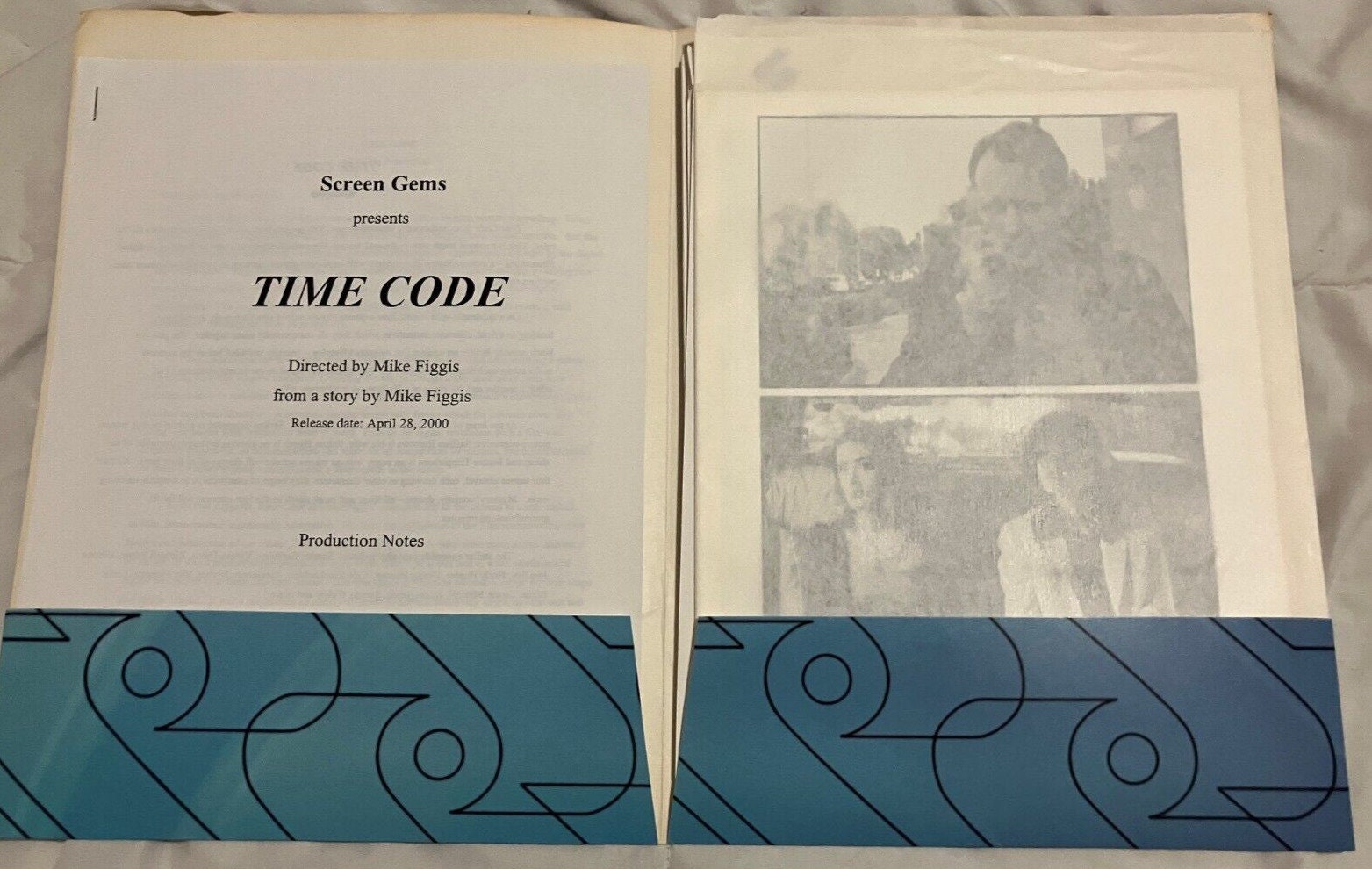 Time Code Press Kit 2000 Salma Hayek, Stellan Skarsgård, Jeanne ...