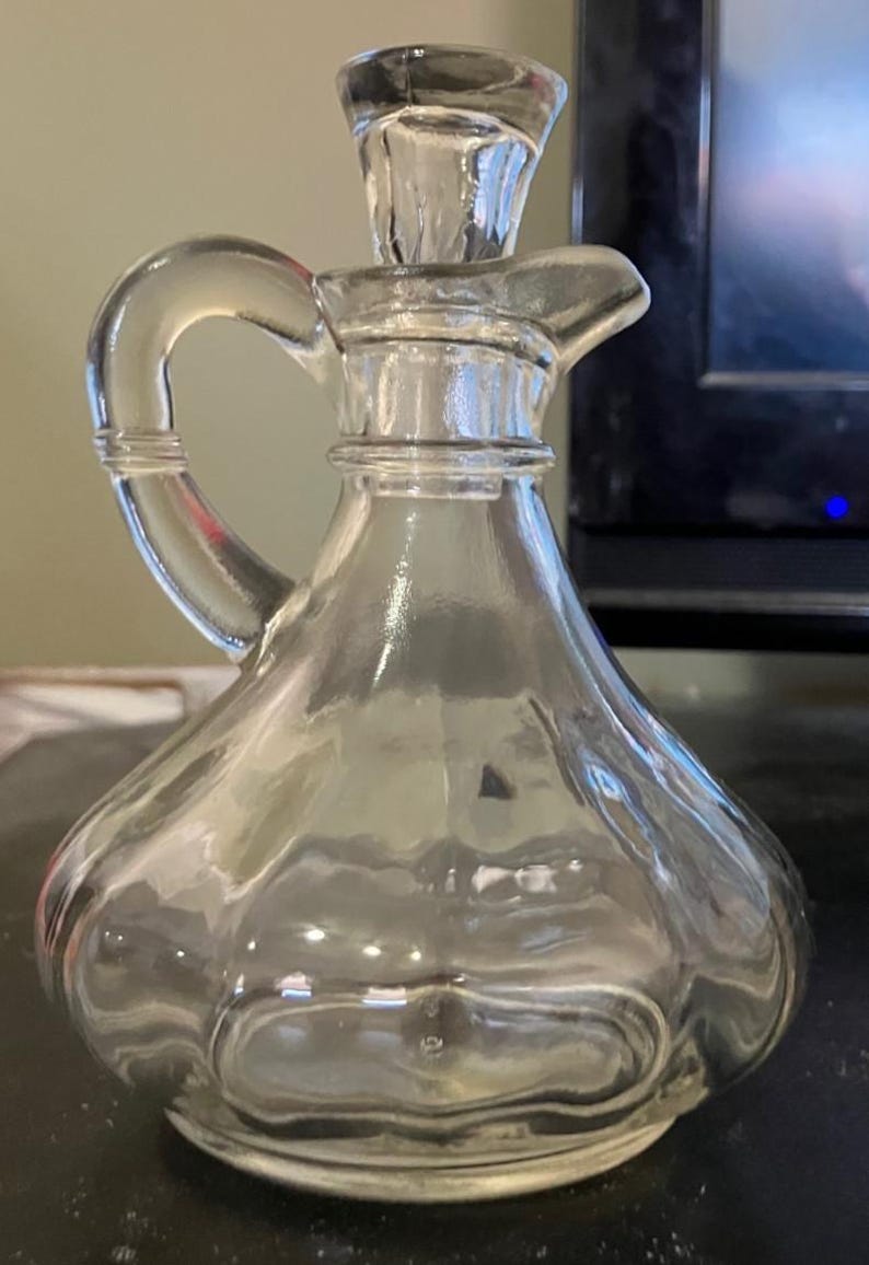 Vintage 1940s/50s Anchor Hocking Presence Glass Cruet With Hollow ...