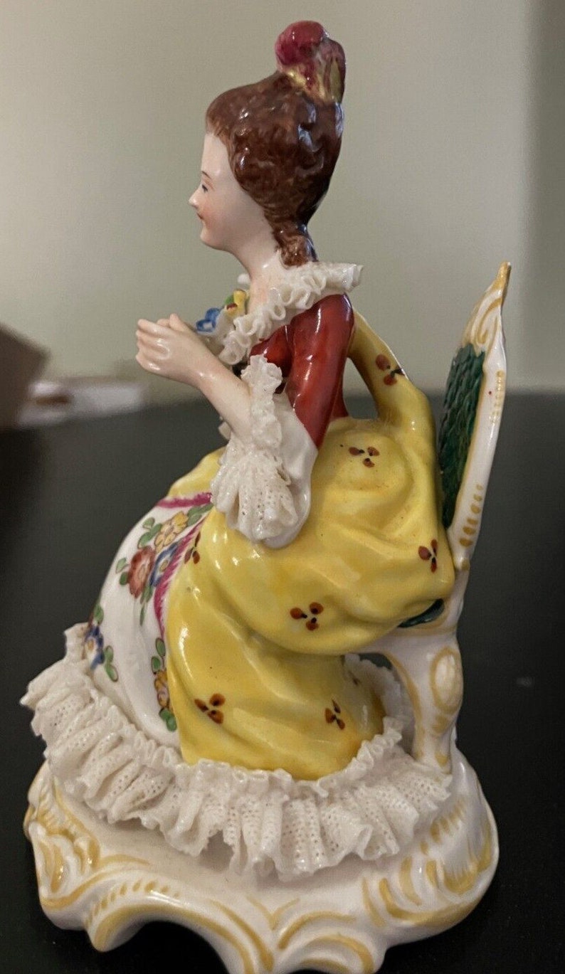 Aelteste Volkstedt Thuringia Lace Porcelain Elegant Lady Figurine - Etsy