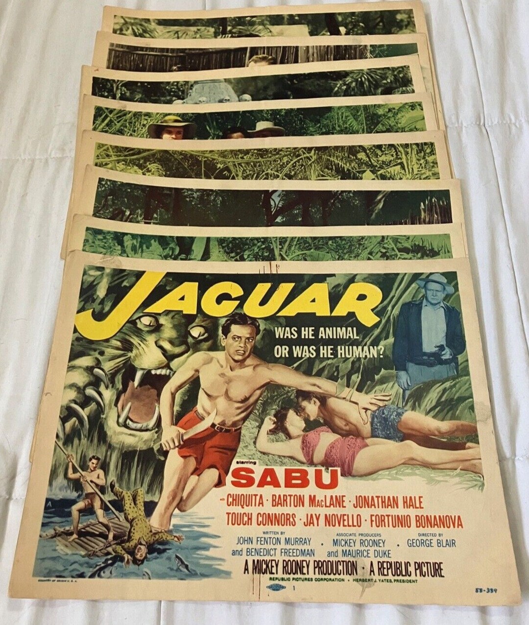 Complete Set of 8 Lobby Cards for Jaguar Starring Sabu - 1956 - Etsy