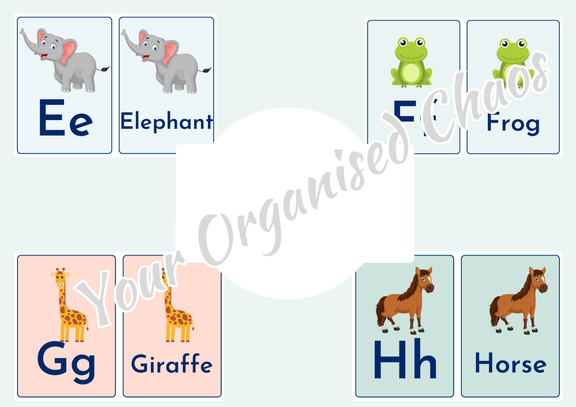 ABC Alphabet Flash Card animals - Etsy