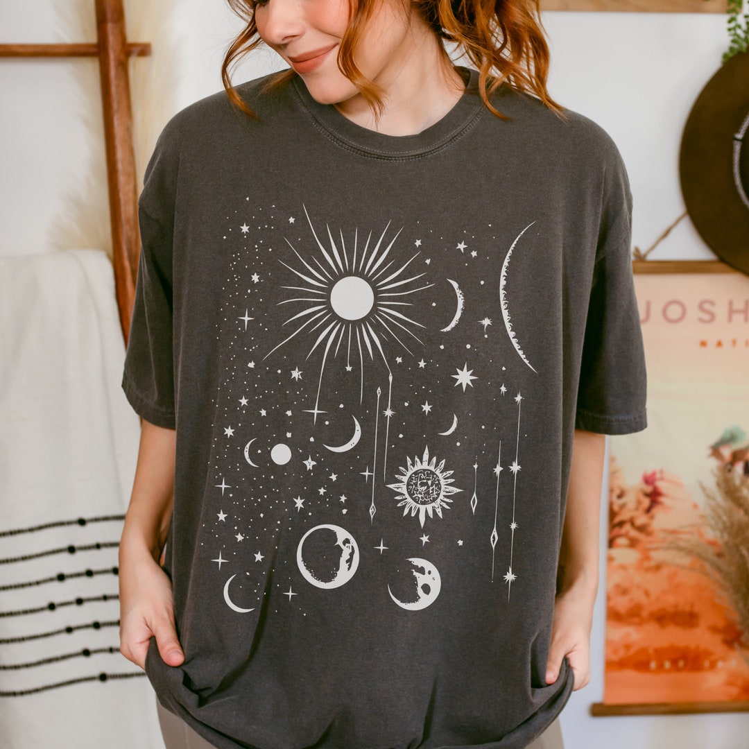 Comfort Colors Garment-dyed Celestial Sun Moon and Stars - Etsy