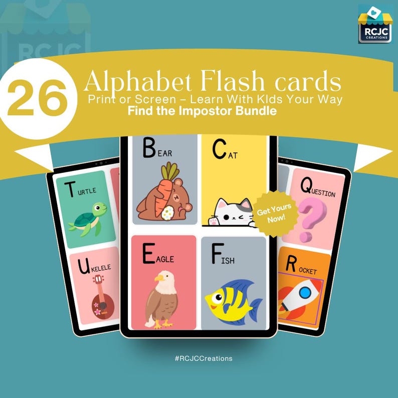 ABC Flash Cards Bundle | Printable Alphabet Flashcards Fruits | Find ...