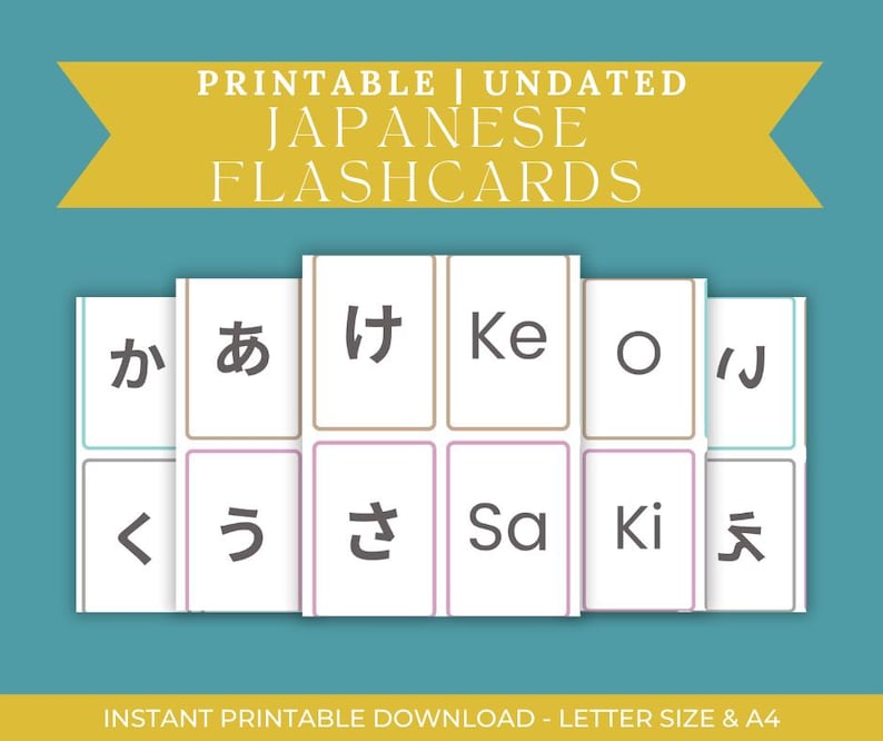 Japanese Flashcards Bundle | Fruits, Objects & Animals | Printable ...