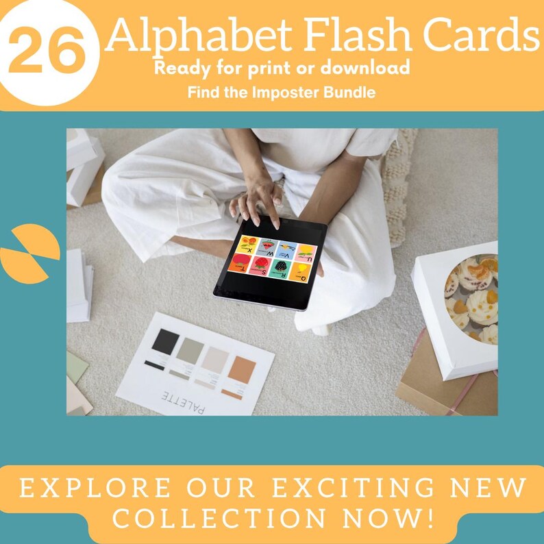 Printable ABC Flash Cards Bundle: Find the Impostor Game (digital ...