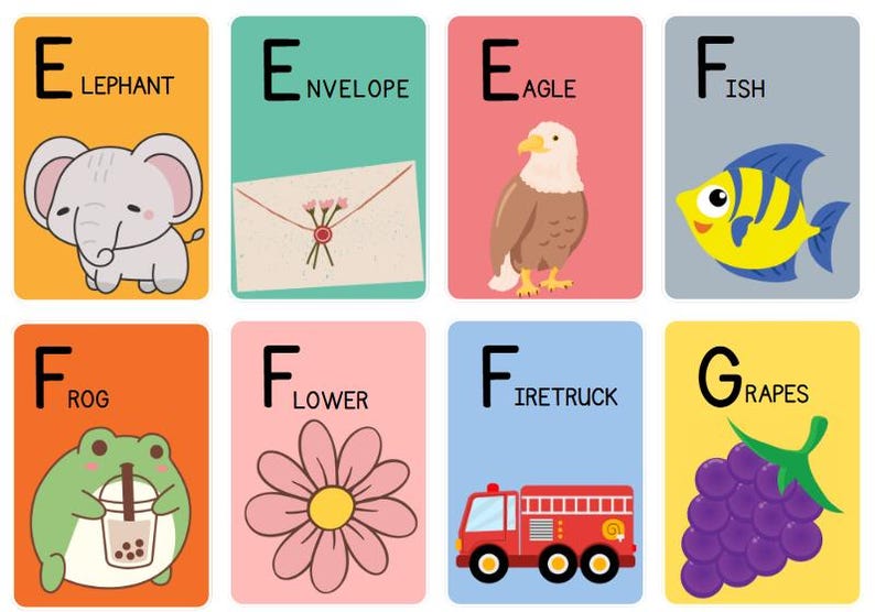 ABC Flash Cards Bundle | Printable Alphabet Flashcards Fruits | Find ...