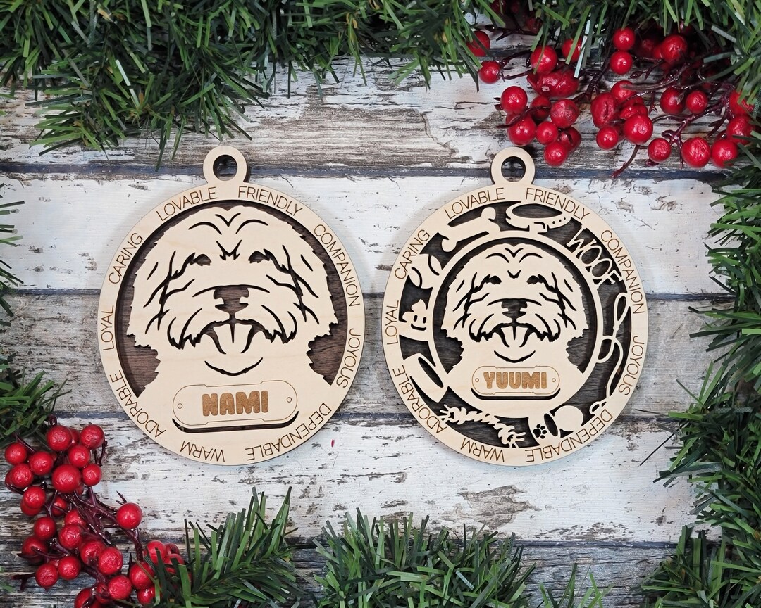 Australian Labradoodle Ornament, Personalized, Laser Engraved 4, Custom ...