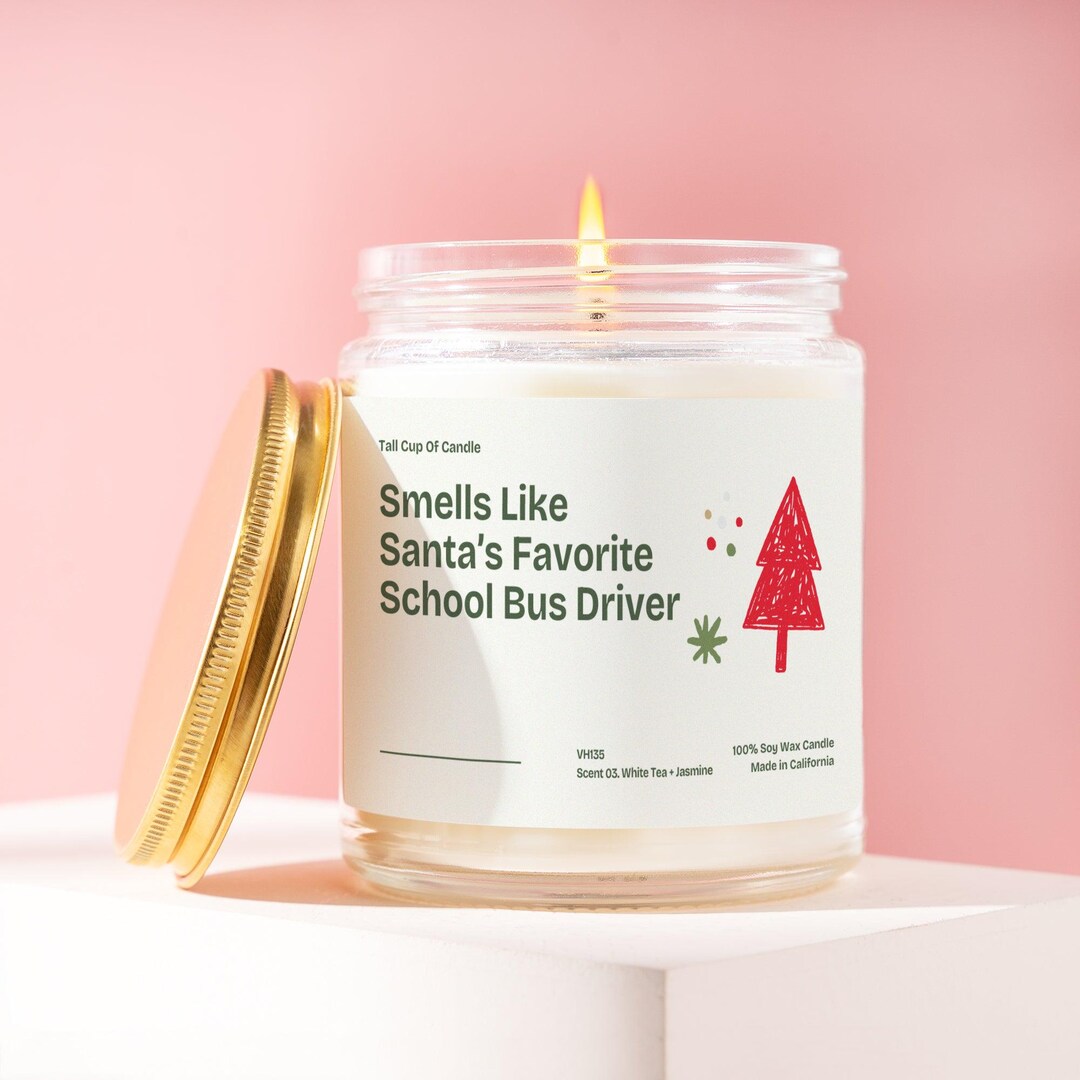 School Bus Driver Gift Funny Smells Like Santa's Favorite School Bus ...