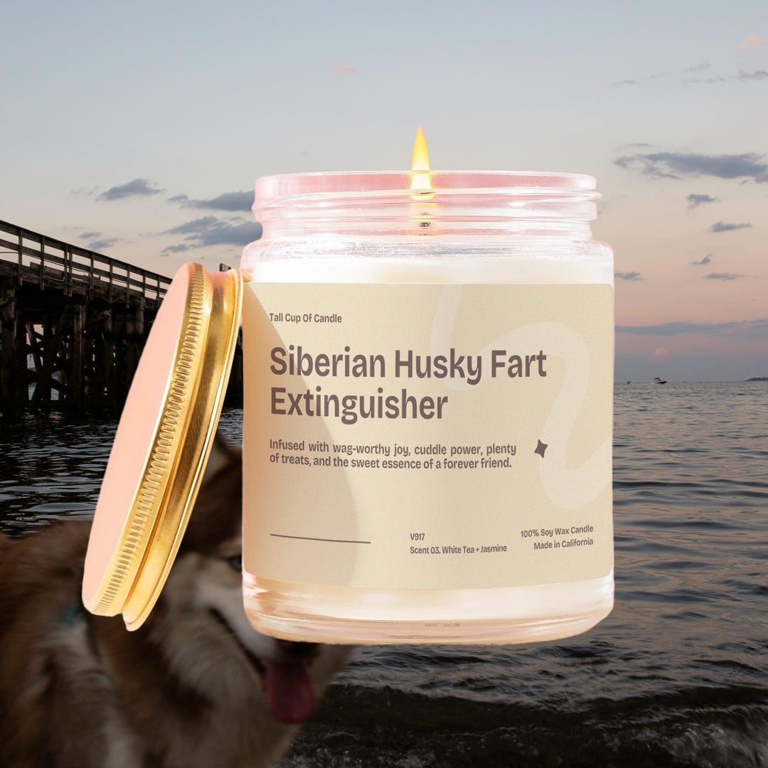 Siberian Husky Gift Candle Funny Dog Lover Quirky Fart Humor Unique ...