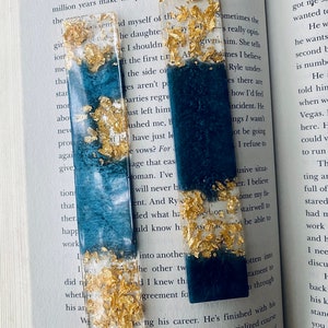 Custom Handmade Resin Blue Geode Bookmark | Handmade Gift | Book ...