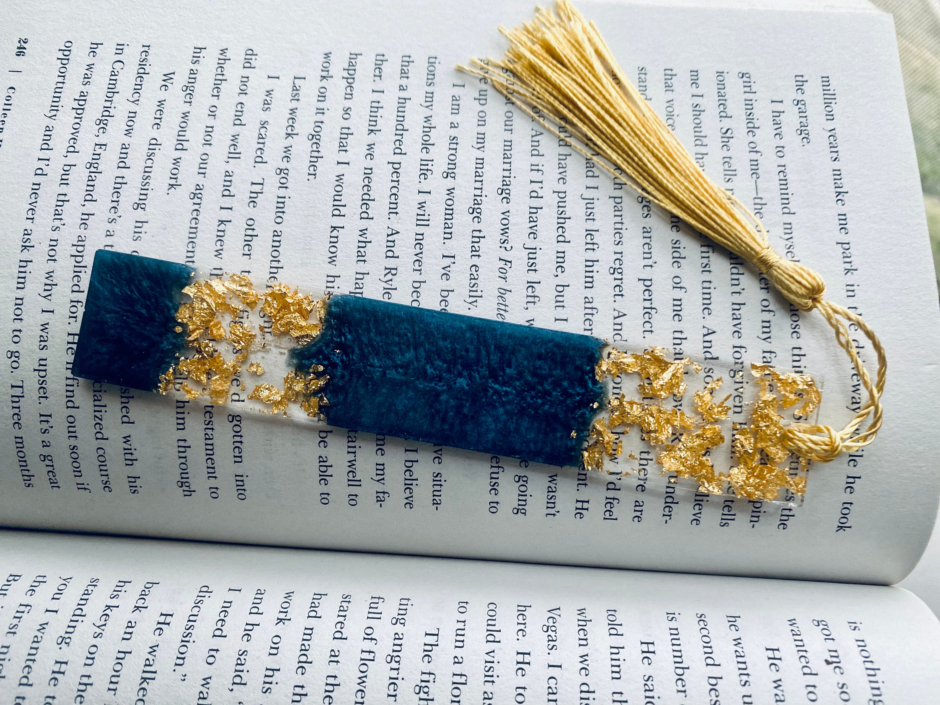 Custom Handmade Resin Blue Geode Bookmark | Handmade Gift | Book ...