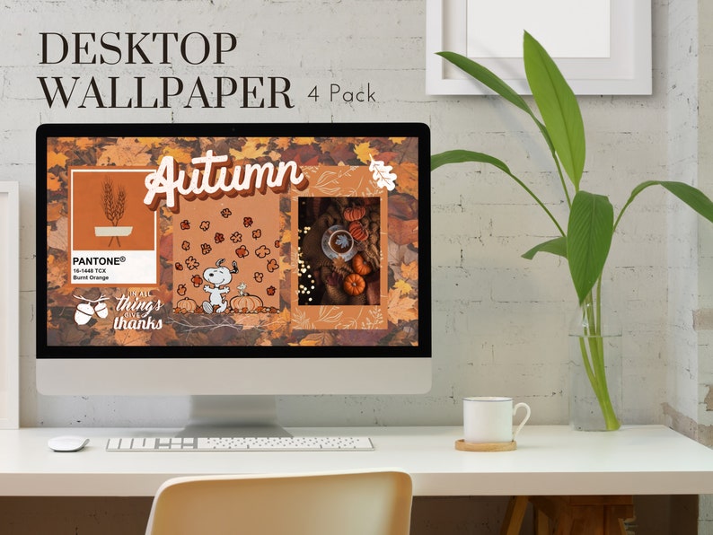 4 Pack Desktop Wallpaper - Fall Themed - Etsy