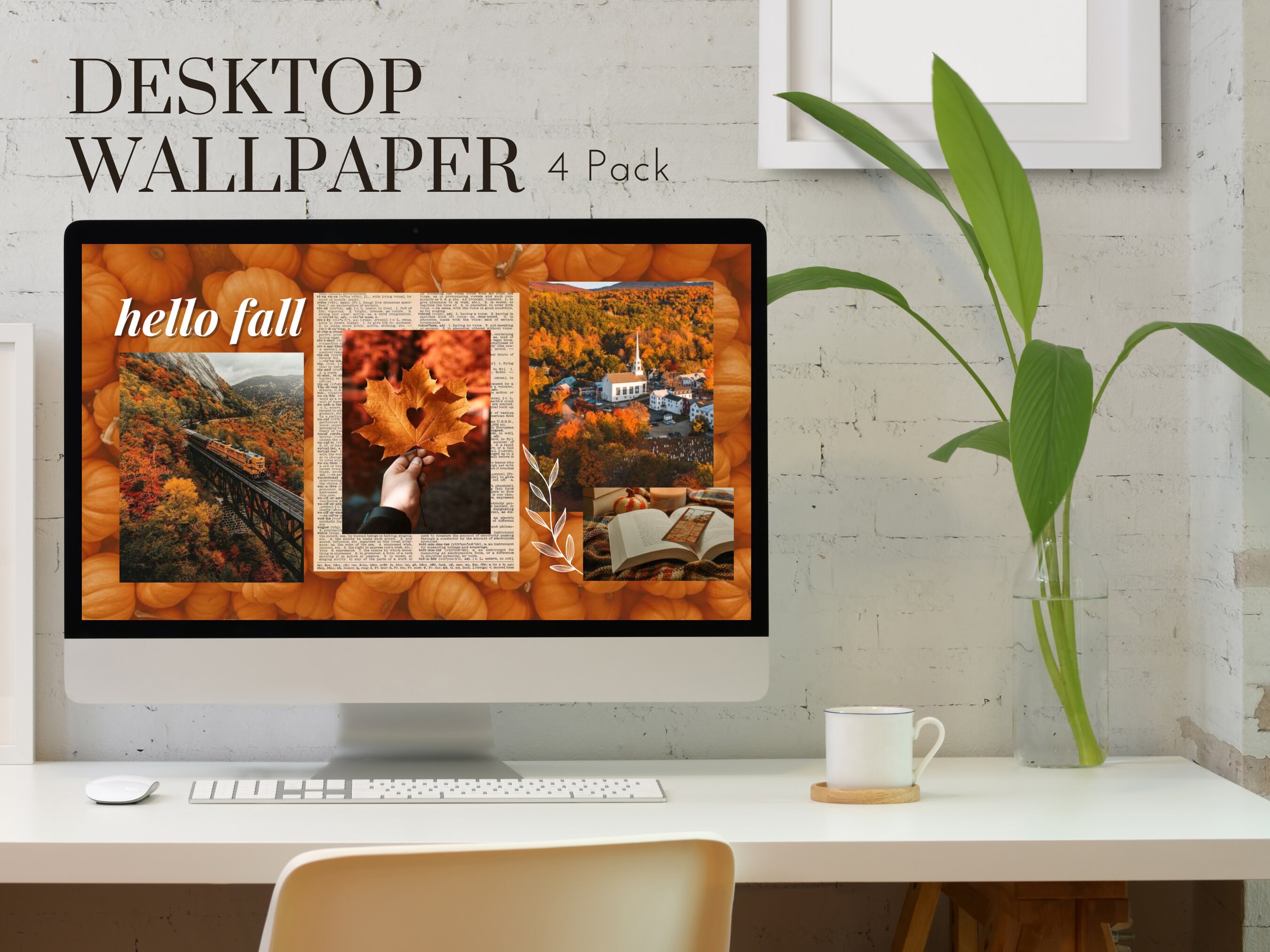 4 Pack Desktop Wallpaper - Fall Themed - Etsy