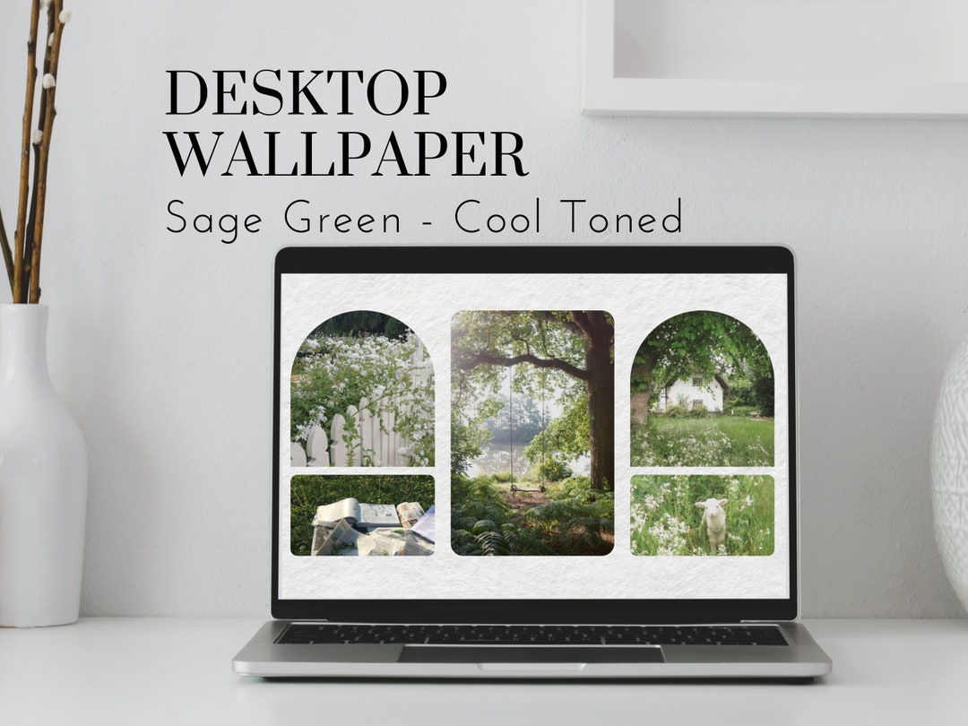 Sage Green Desktop Wallpaper - Etsy