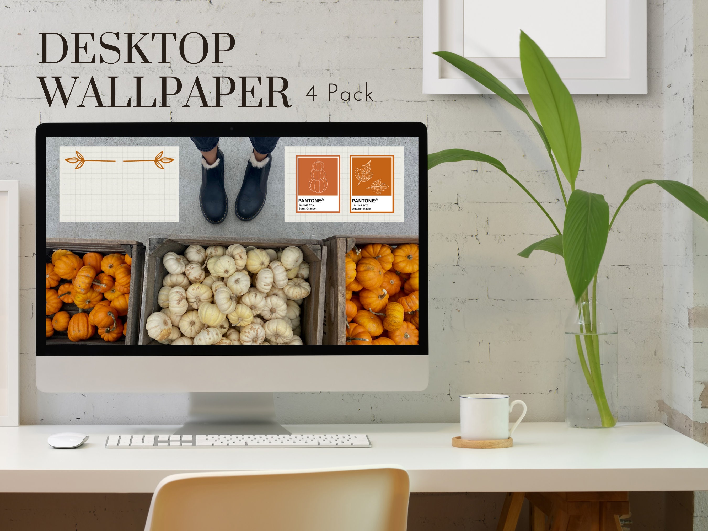 4 Pack Desktop Wallpaper - Fall Themed - Etsy