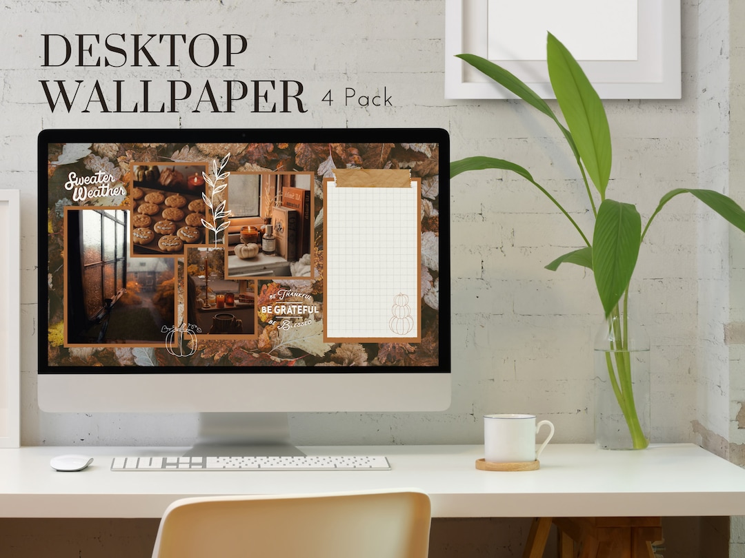 4 Pack Desktop Wallpaper - Fall Themed - Etsy