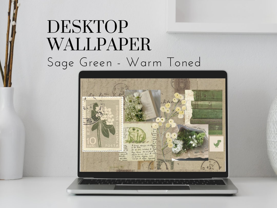 Sage Green Desktop Wallpaper - Etsy