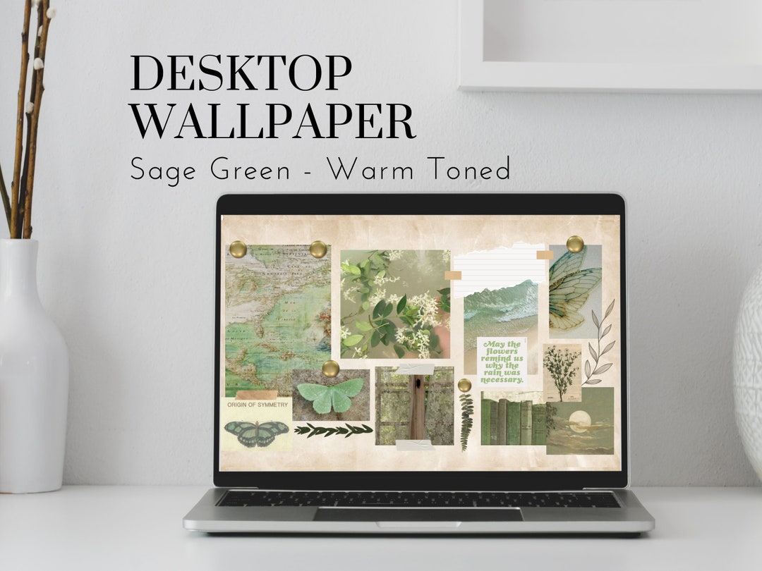 Sage Green Desktop Wallpaper - Etsy