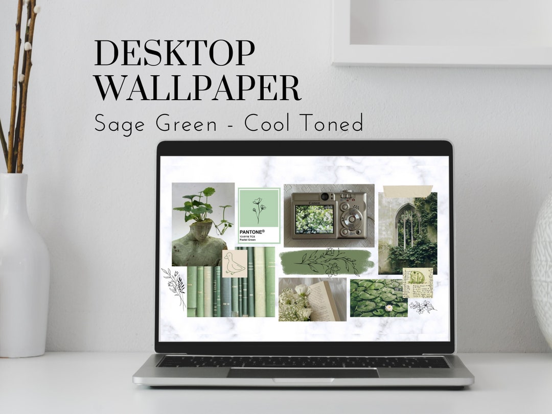 Sage Green Desktop Wallpaper - Etsy
