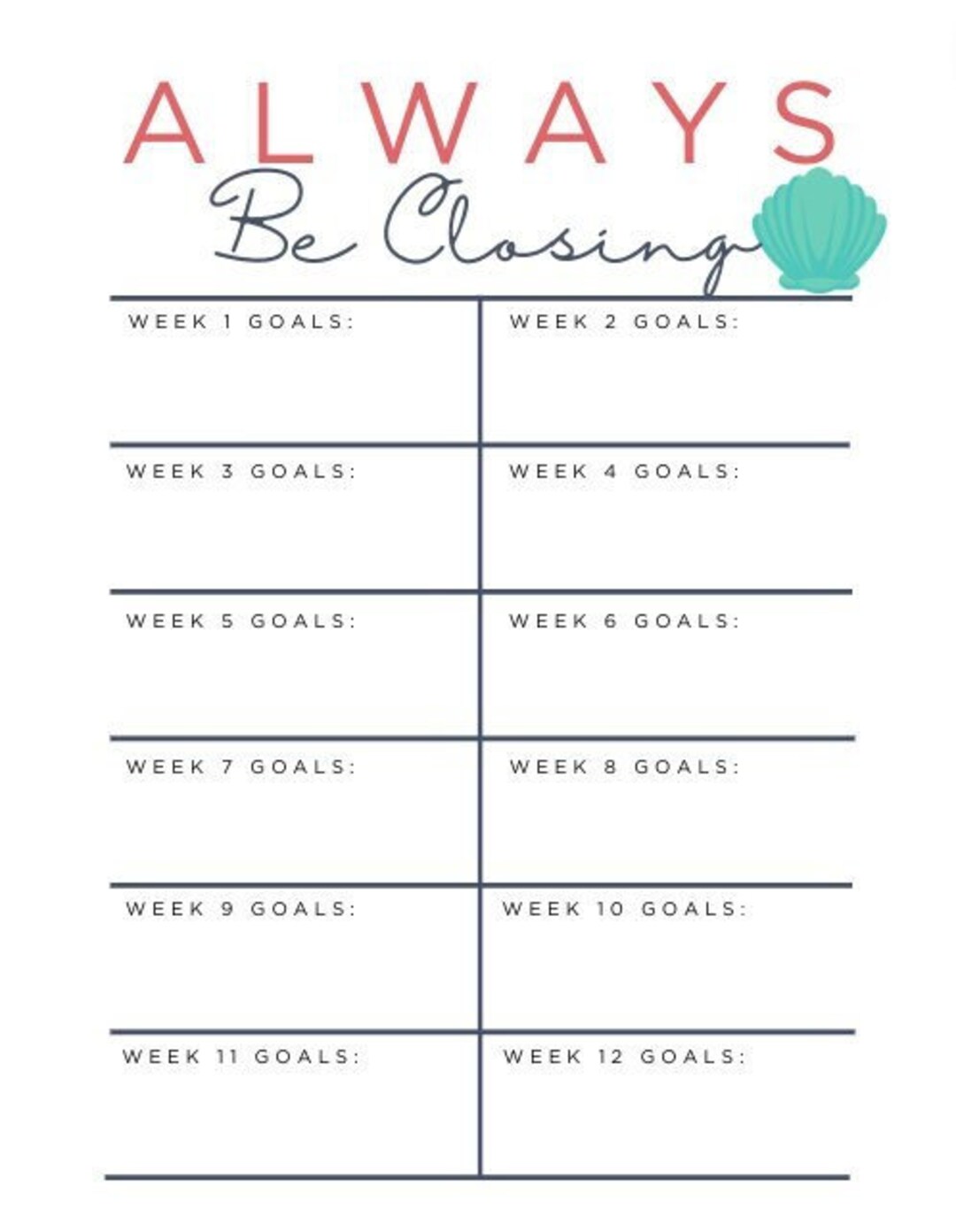 Always Be Closing Real Estate Themed Planner Compatible With 12 Week ...