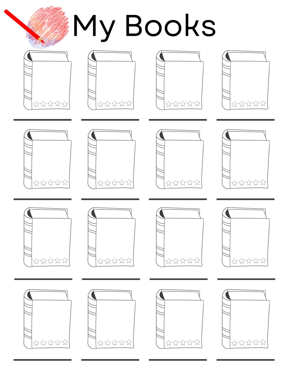 Colorable Reading Tracker - Etsy