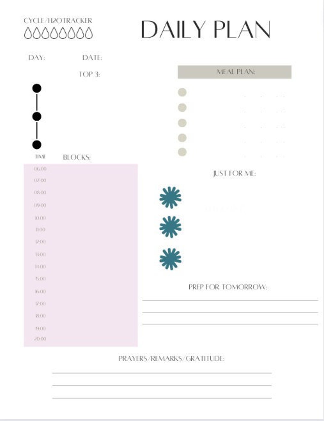 Printable Daily Planner Sheets (digital) - Etsy