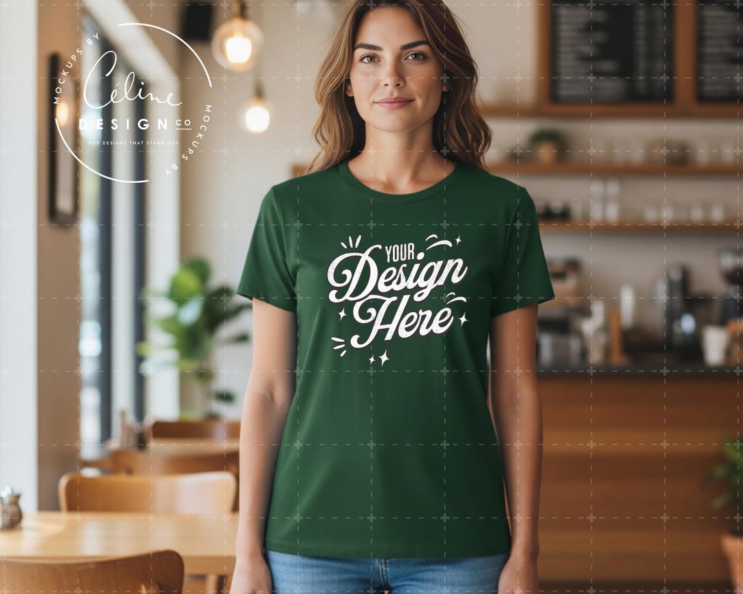 Bella Canvas 3001 Evergreen Shirt Mockup | T-shirt 3001 Mock up (PNG ...