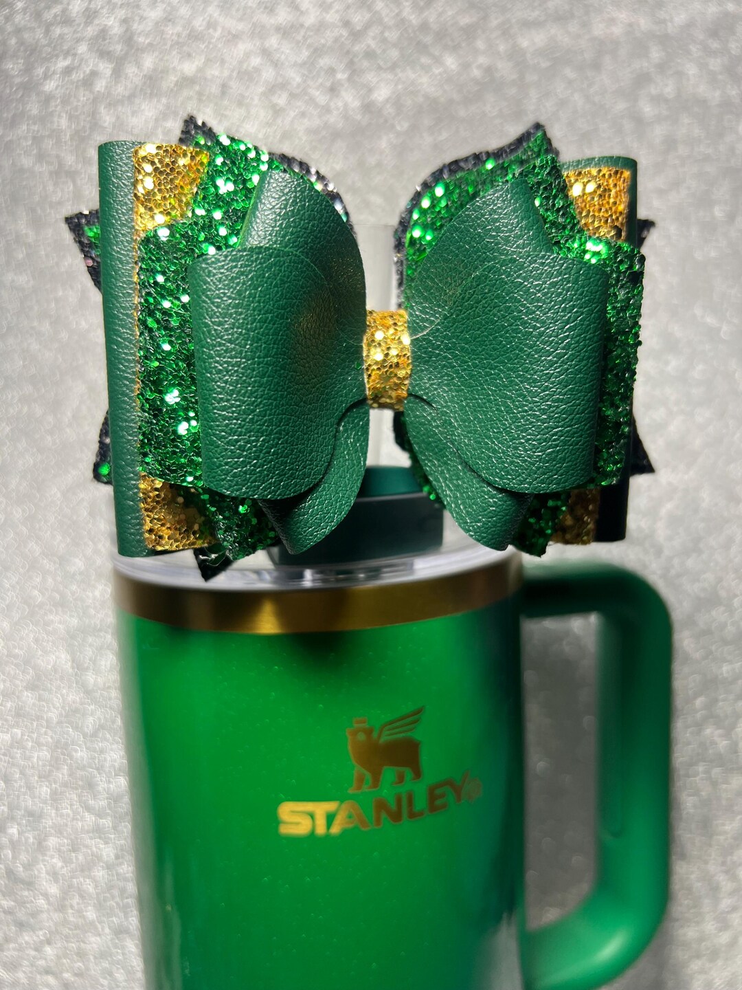 Elphaba Green & Gold Glitter Elphaba 2025 Stanley Cup Straw Bow - Etsy