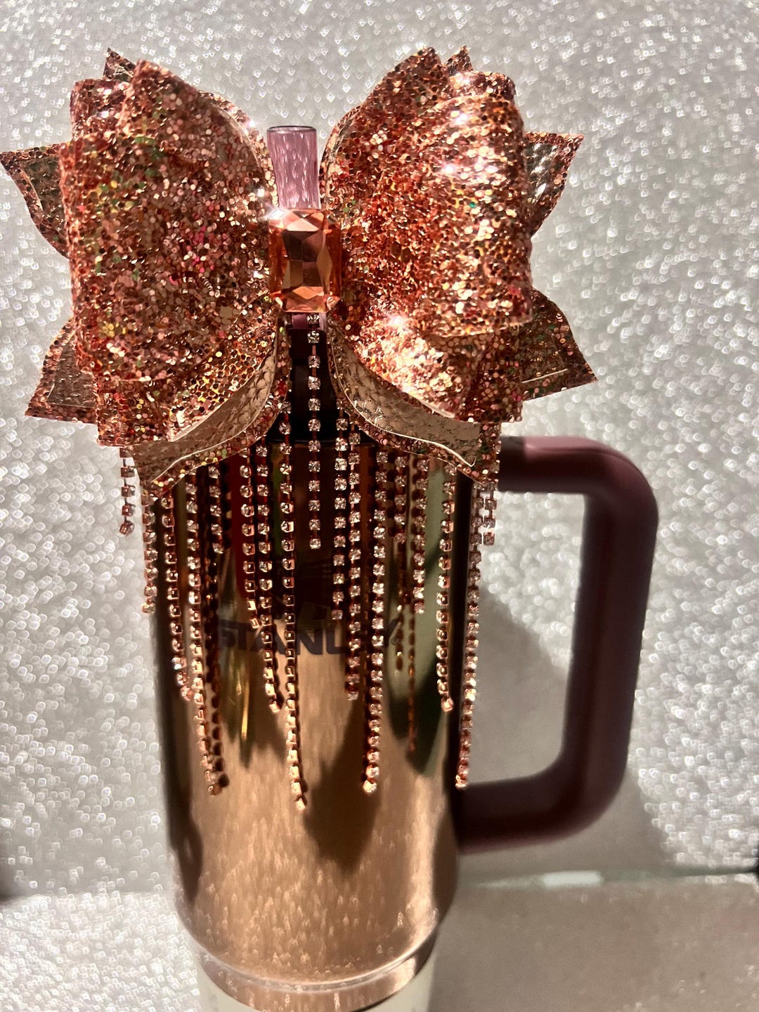 Dripping Crystals Polished Rose Gold / Mesa Rose Rhinestone Stanley Cup ...