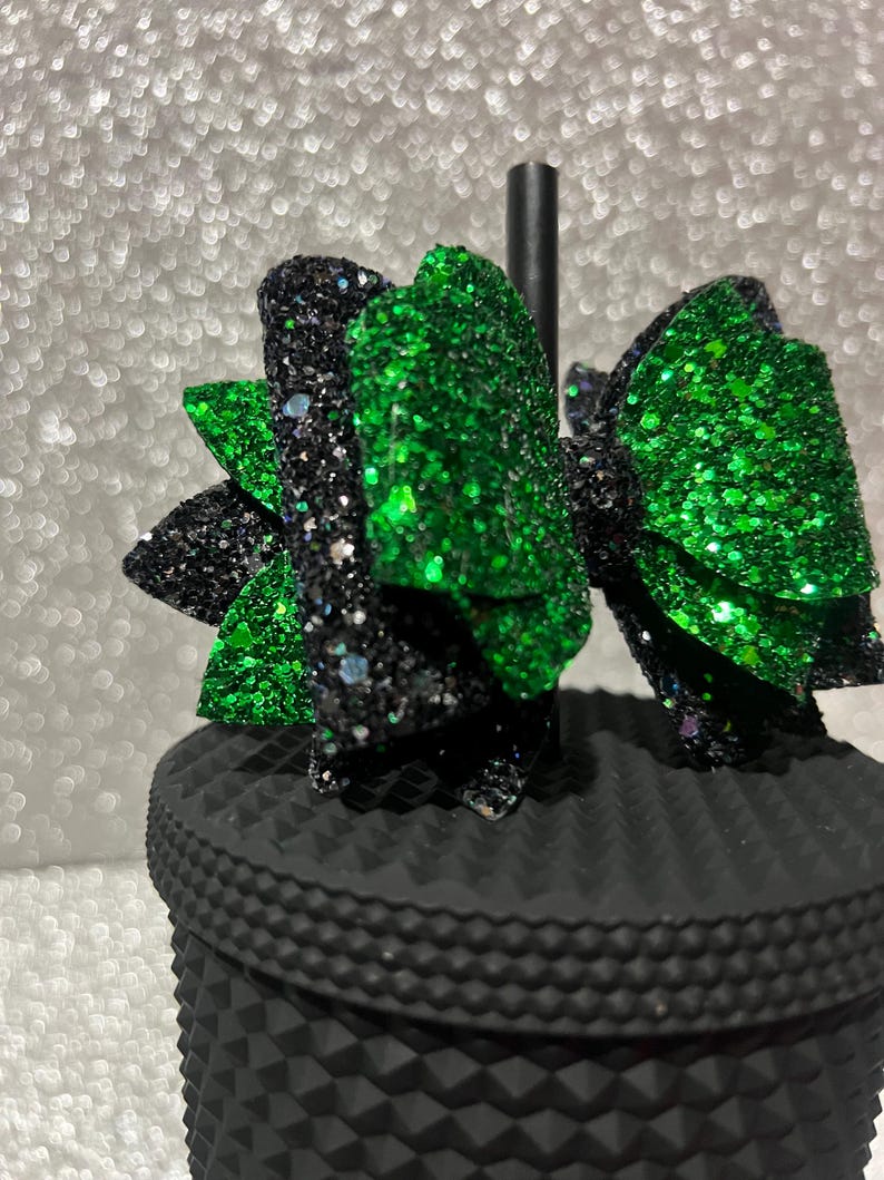 Elphaba Glitter Stanley Cup Straw Bow - Etsy